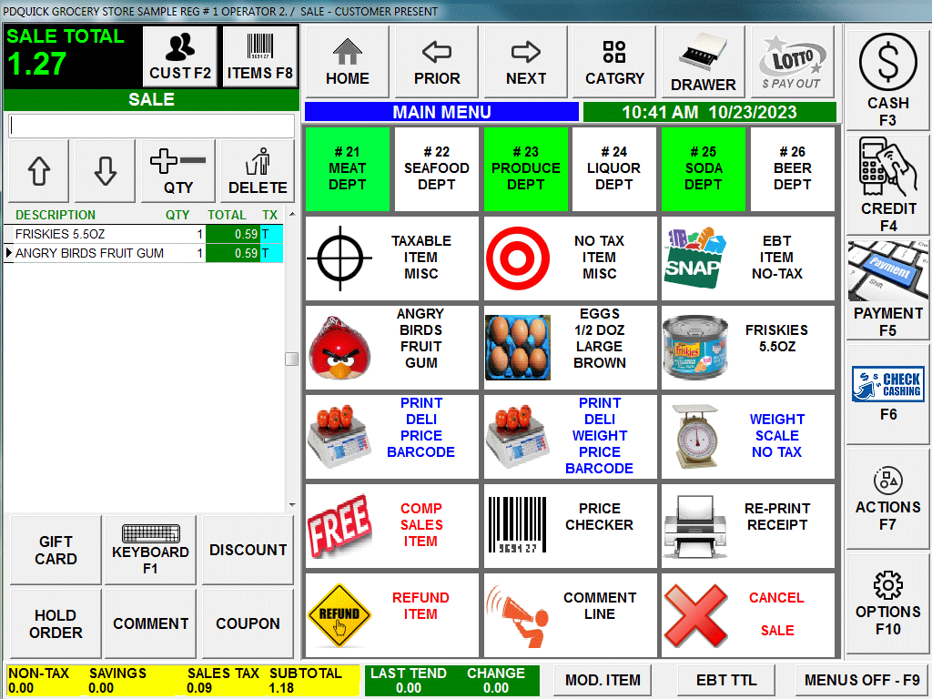 Sample screen shots for PDQuick
